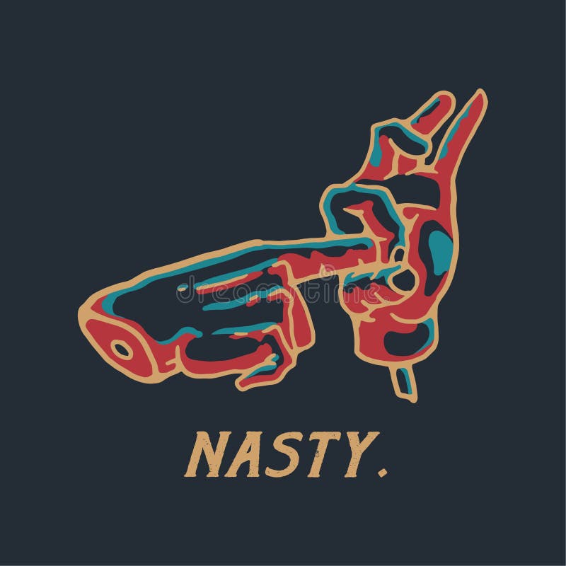 Nasty hand sign art stock illustration. Illustration of gesticulate ...