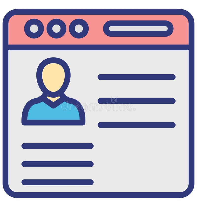 Basic RGB Online Profile Isolated Vector Icon Which Can Easily Modify ...