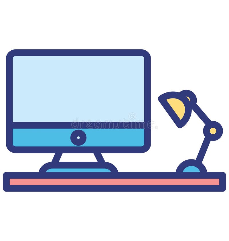 Basic RGB Employee Desk Isolated Vector Icon Which Can Easily Modify or ...