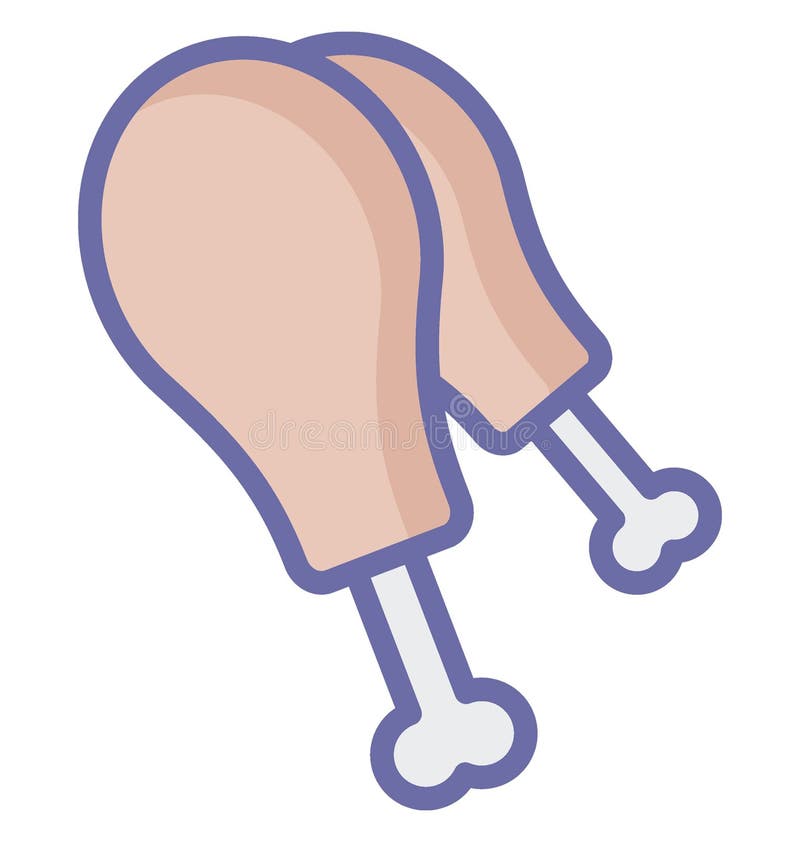 Chicken Piece Isolated Vector Icon Which Can Easily Modify or Edit ...