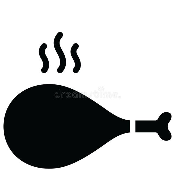 Basic RGB Chicken Leg Isolated Vector Icon Which Can Easily Modify or ...
