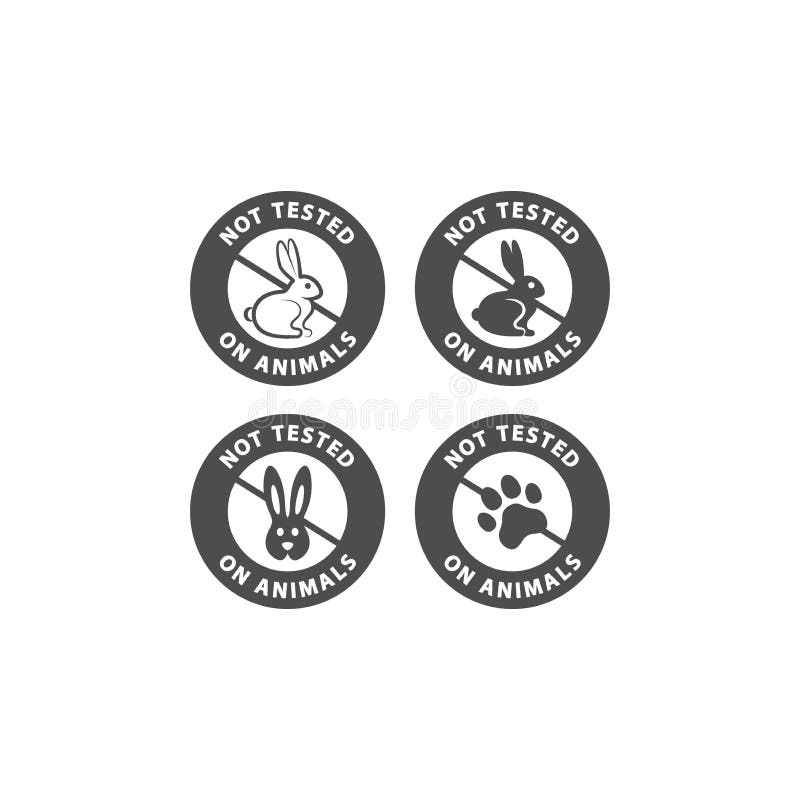 Not Tested on Animals Vector Sticker Label Set. Stock Vector ...