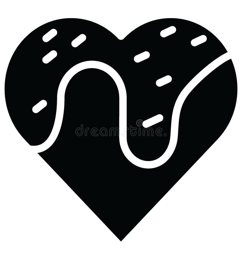 Basic RGB Chocolate Heart Isolated Vector Icon Which Can Easily Modify ...