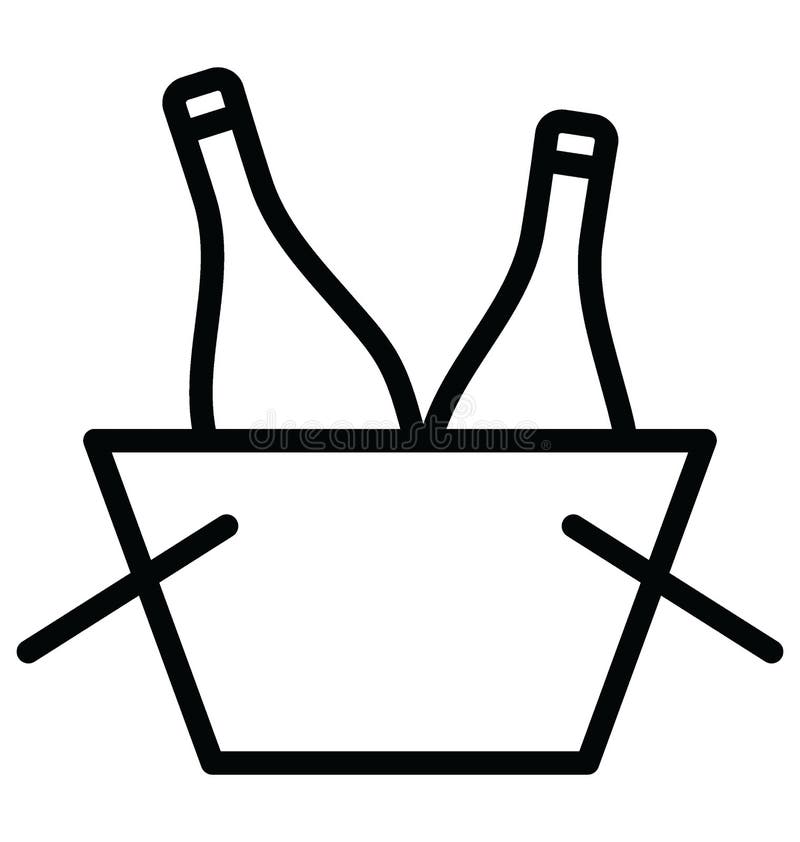 Bucket Cooler Isolated Vector Icon Which Can Easily Modify or Edit ...