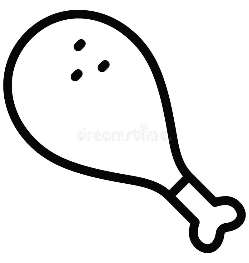 Basic RGB Chicken Leg Isolated Vector Icon Which Can Easily Modify or ...