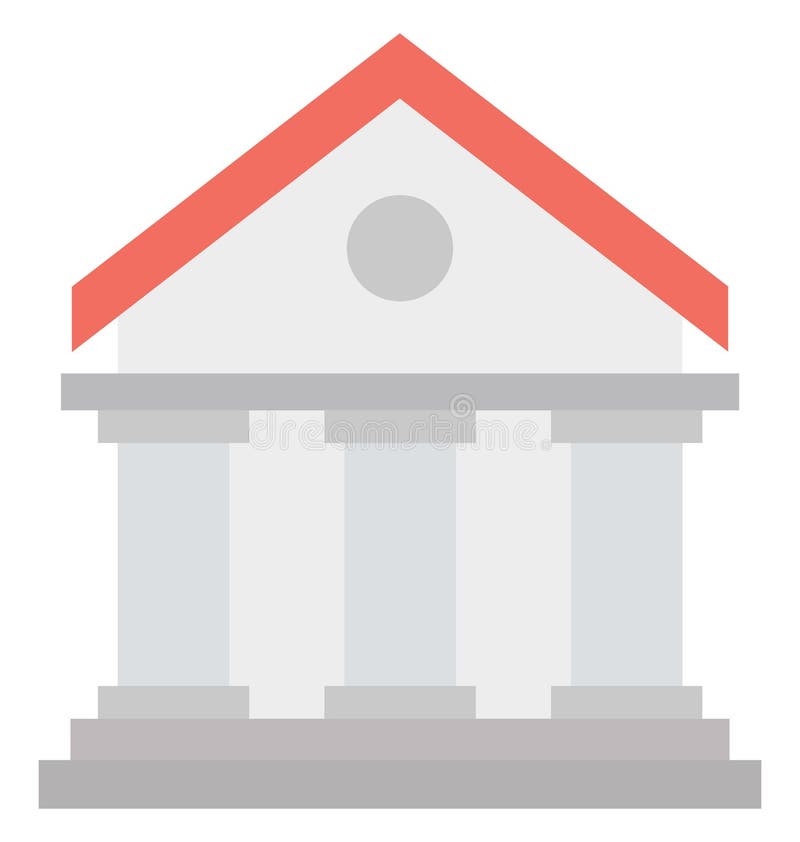 Bank Color Isolated Vector Icon Which Can Easily Modify or Edit Bank ...