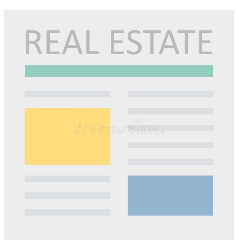 Real Estate Paper Color Isolated Vector Icon Which Can Easily Modify or ...