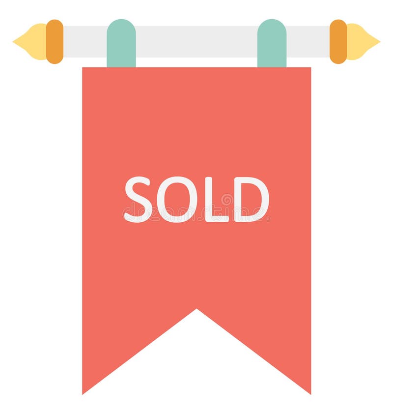 Basic RGB Sold Sign Board Color Isolated Vector Icon Which Can Easily ...