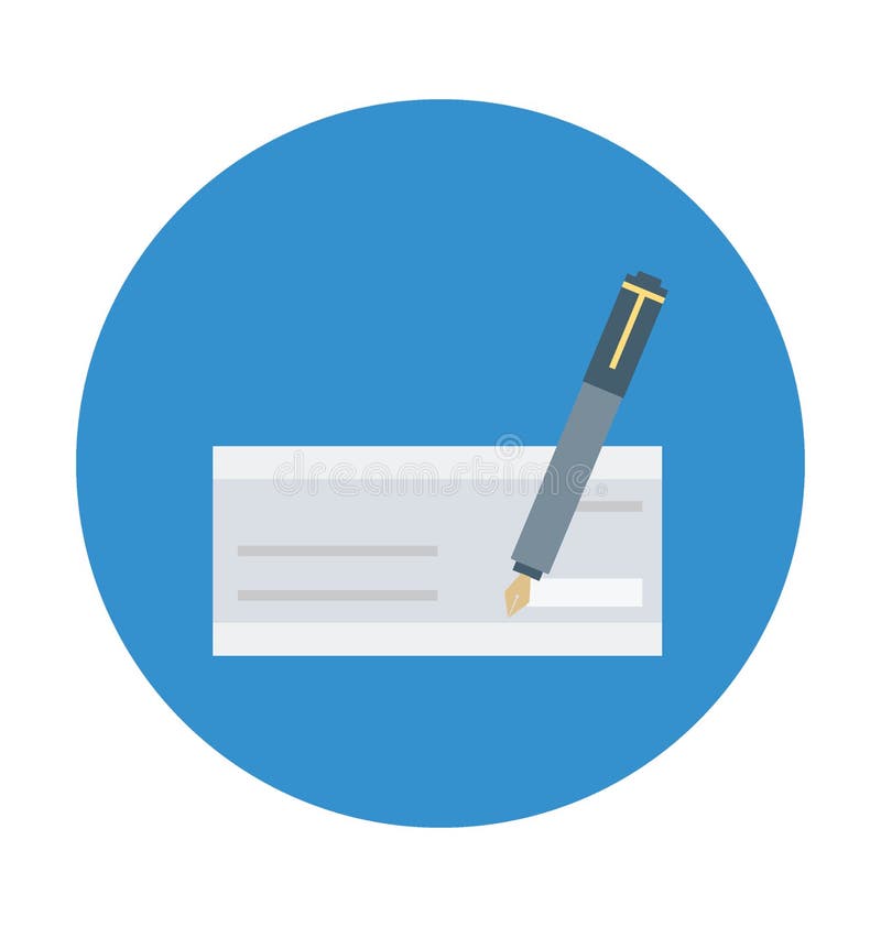 Cheque Signing Color Isolated Vector Icon Which Can Easily Modify or ...