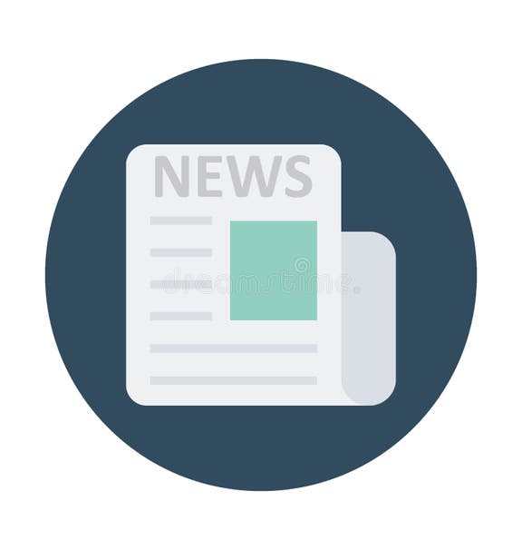 Newspaper Color Isolated Vector Icon Which Can Easily Modify or Edit ...