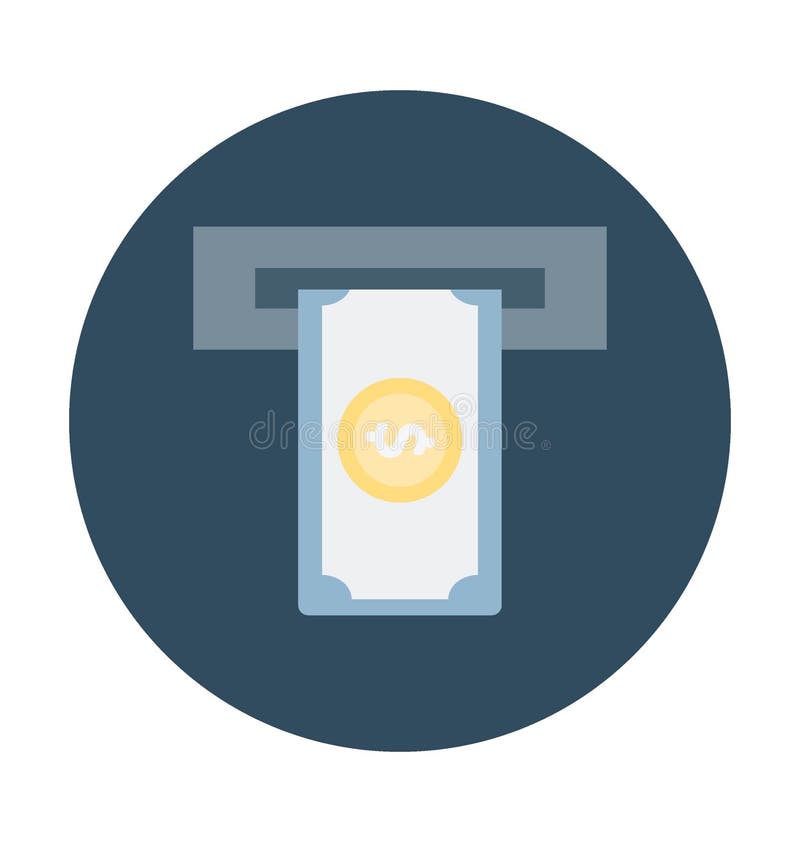 Cash Withdrawal Color Isolated Vector Icon Which Can Easily Modify or ...