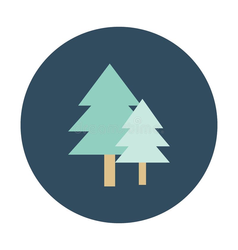 Pine Tree Color Isolated Vector Icon Which Can Easily Modify or Edit ...