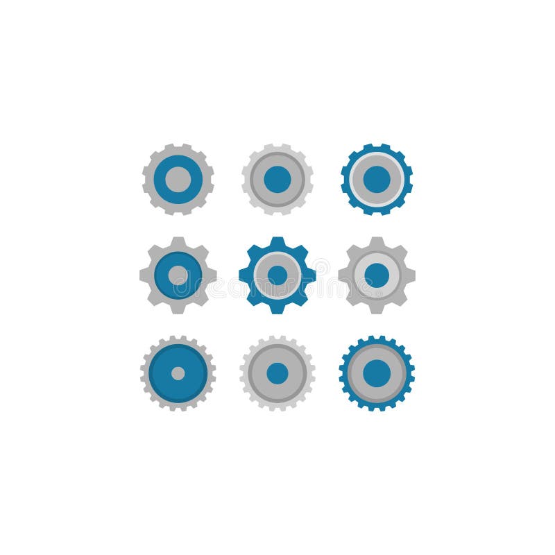 Cogwheel, Gear Colorful Vector Cartoon Icon Set. Stock Vector ...