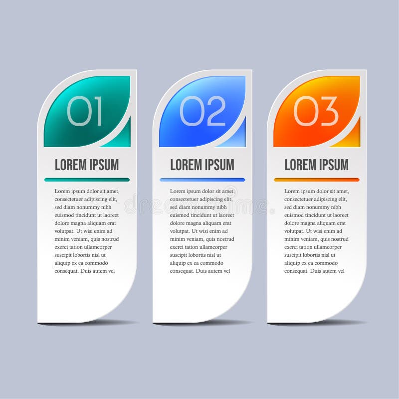 Business Infographic Elements in Three Colors Stock Illustration ...