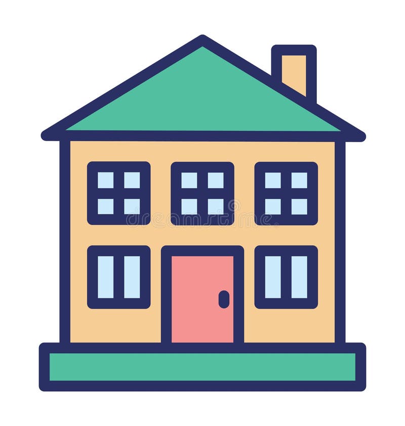 Family House Isolated Vector Icon Which Can Easily Modify or Edit Stock ...