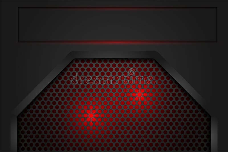 Red Light in Mesh Shadow Dark Grey As Background Stock Vector ...