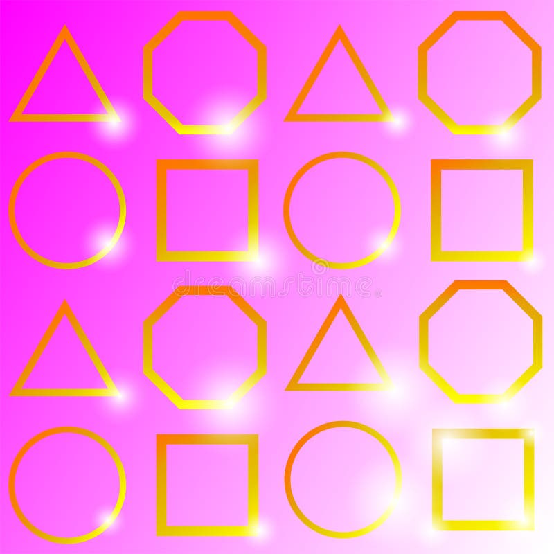 `Shining Golden Geometry ,on Pink Background,vector Illustration ...