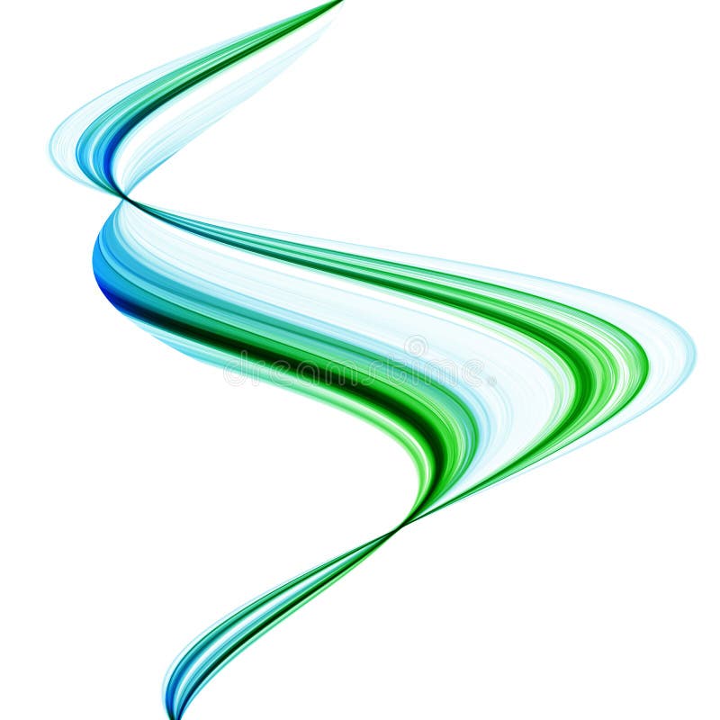 Abstract Green and Blue Waves on White Background Stock Illustration ...