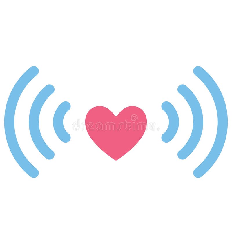 Vibrating Heart Beating with Impolse Signal. Shaking Heart. Linear Icon ...