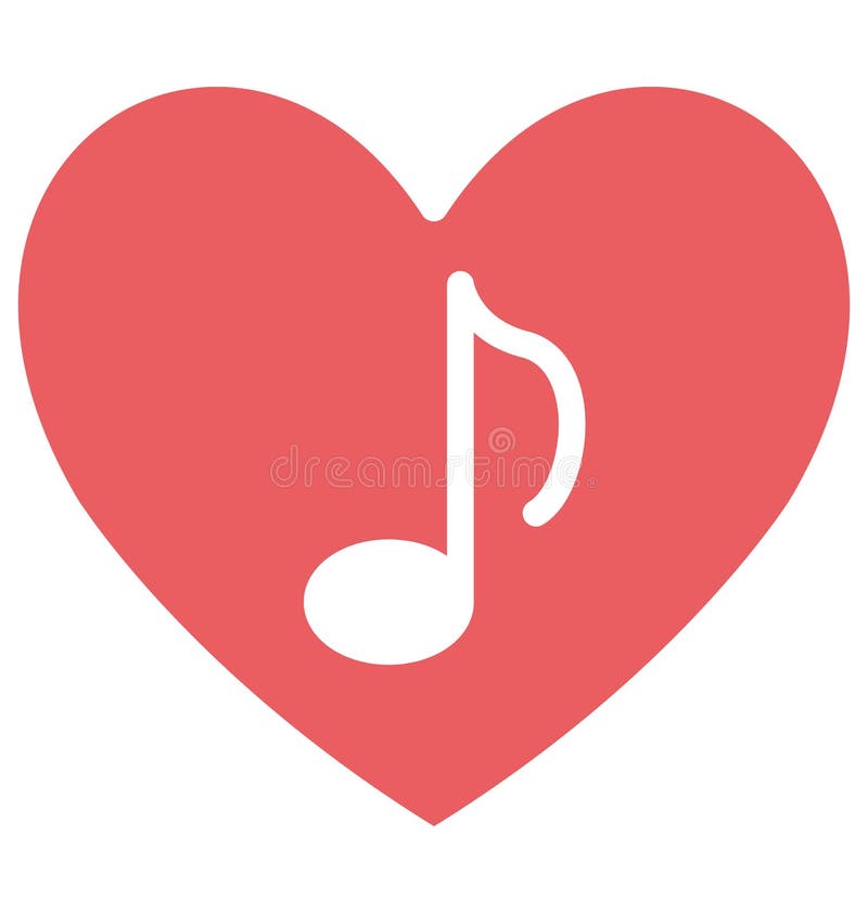 Heart, Music Note Isolated Vector Icon Which Can Easily Modify or Edit ...