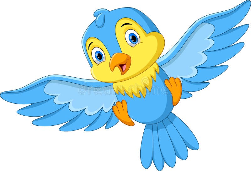 Cute Bluebird Cartoon Flying Stock Vector - Illustration of bluebird ...