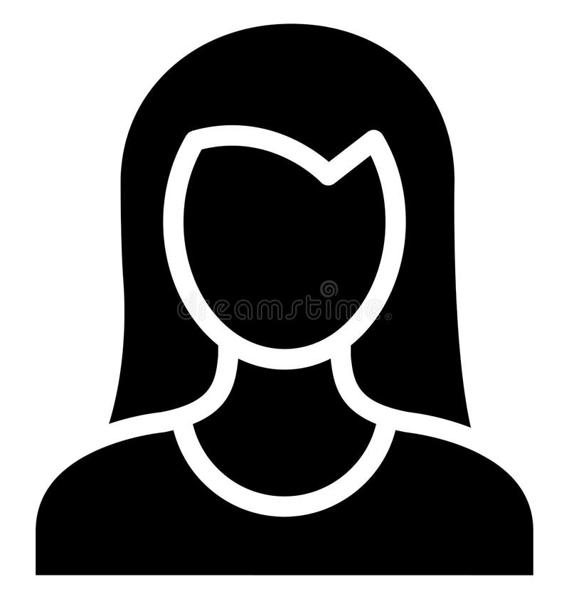 Female Isolated Vector Icon Which Can Easily Modify or Edit Stock ...