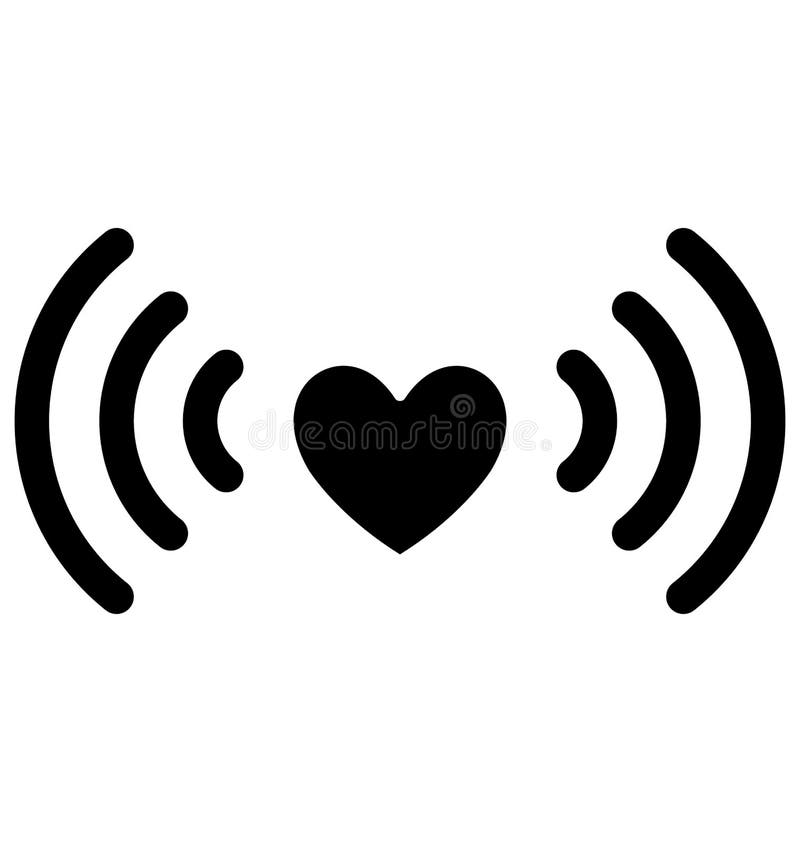 Heart Signals Isolated Vector Icon Which Can Easily Modify or Edit ...