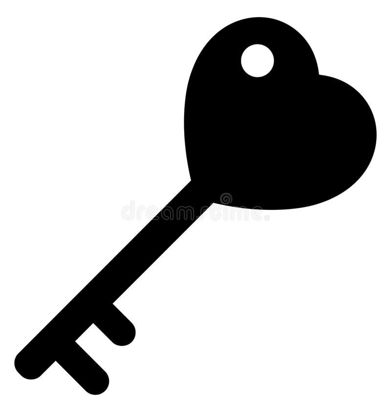Heart Key Isolated Vector Icon Which Can Easily Modify or Edit Stock ...