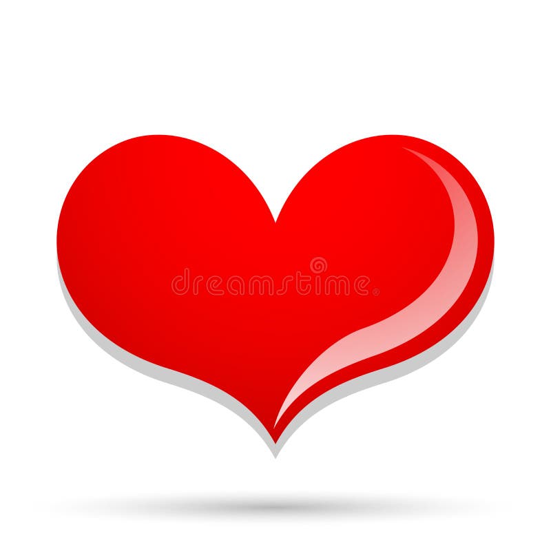 Red Heart Icon Vector Love Valentine`s Icon Element on White Background ...