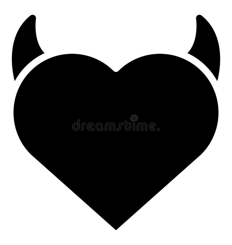 Devil Heart Isolated Vector Icon that Can Be Easily Modified or Edit ...