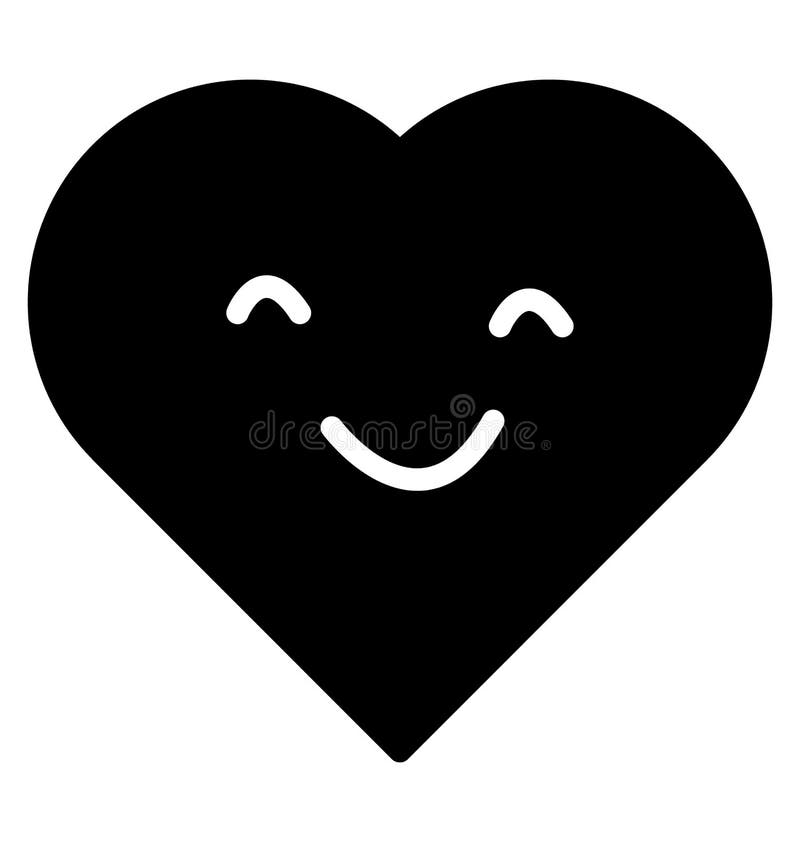 Heart Smiley Isolated Vector Icon that Can Be Easily Modified or Edit ...
