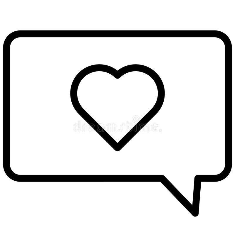 Romantic Chat Isolated Vector Icon that Can Be Easily Modified or Edit ...