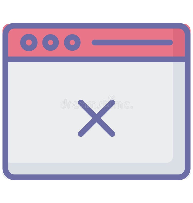 Cancel Screen Vector Related To Web Browser Windows and Fully Editable ...