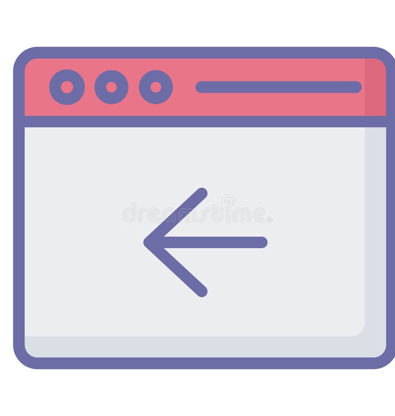Left Arrow Vector Related To Web Browser Windows and Fully Editable ...