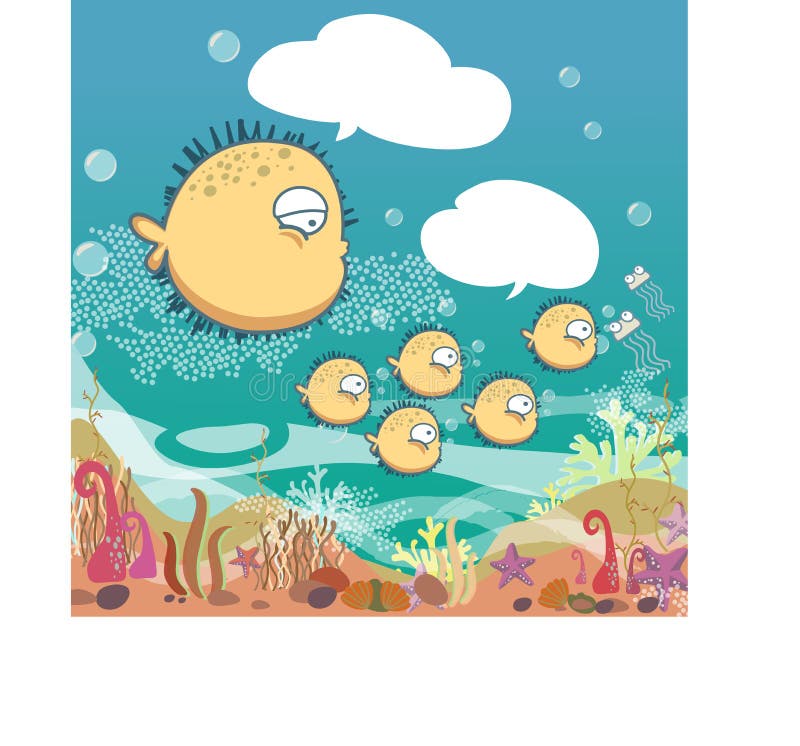 Cute puffer fish cartoon stock vector. Illustration of cute - 39806869