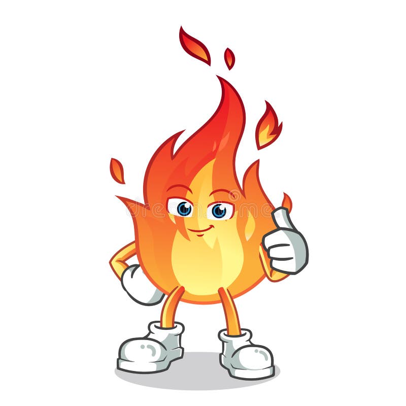 Fire Thumbs Up Mascot Vector Cartoon Illustration Stock Vector ...