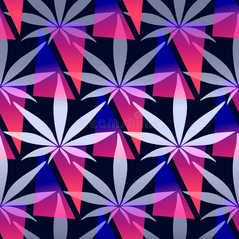 Seamless Texture of Cannabis Marijuana Leaves Stock Vector ...