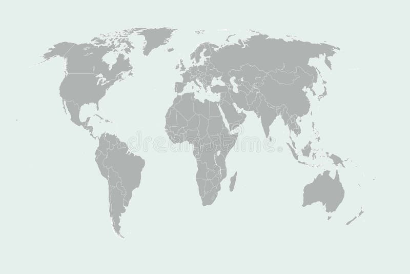 Grey and blue world map stock vector. Illustration of unmarked - 149111775