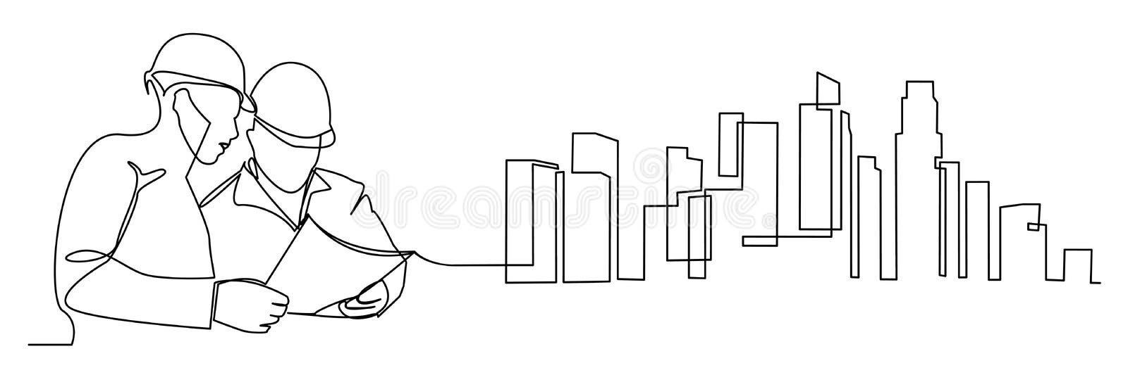 Construction Line Drawing Stock Illustrations – 108,570 Construction ...