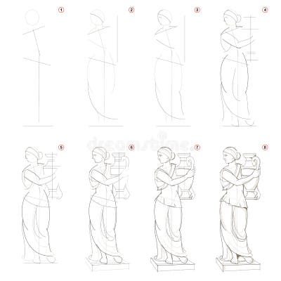 How To Create Step by Step Pencil Drawing. Page Shows How To Learn Step ...