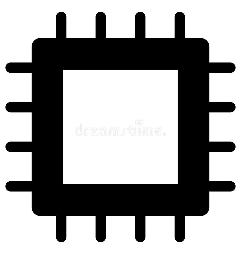Computer Chip Isolated Vector Icon Which Can Easily Modify or Edit ...