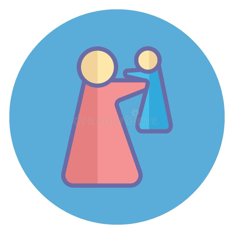 Mother Carry Kid, Kid Isolated Vector Icon Which Can Easily Modify or ...