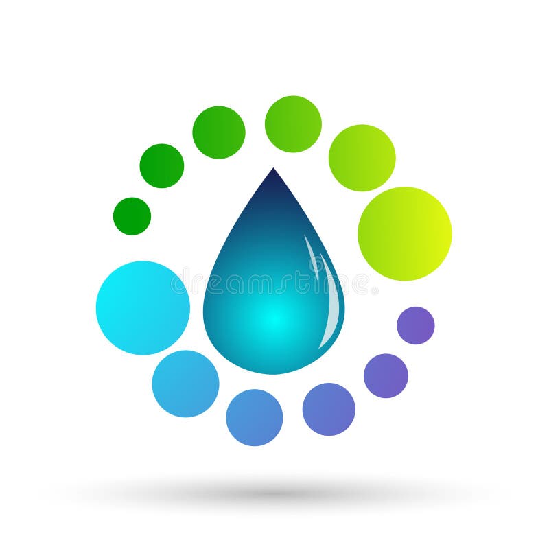 Water Drop Save Water Globe People Life Care Logo Concept of Water Drop ...