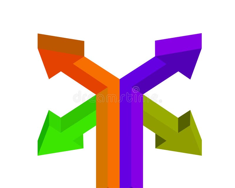 Multiple Download Arrow Icon in Flat Color Style. Stock Vector ...