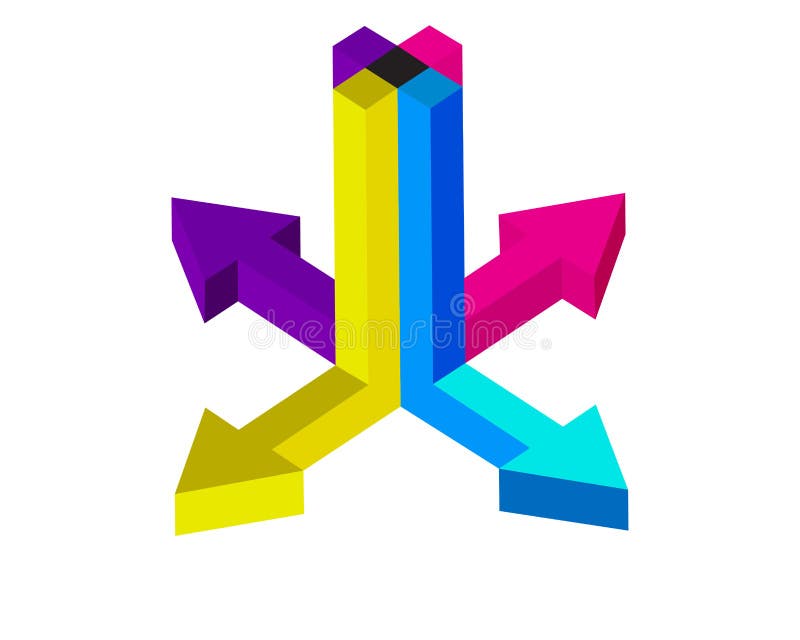 Multiple Download Arrow Icon in Flat Color Style. Stock Illustration ...