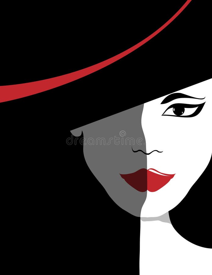 A Pretty Girl in the Shadows Stock Vector - Illustration of people ...