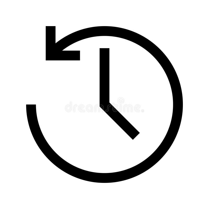 Reload Clock Glyph Flat Vector Icon Stock Illustration - Illustration ...