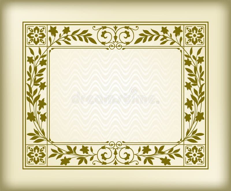Rectangular Ornate Framework. Decorative Floral Corners. Stock Vector ...
