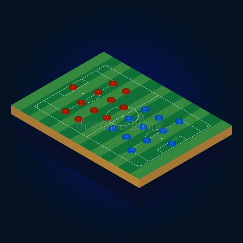 3D Isometric Football Field Flat Design Stock Vector - Illustration of ...