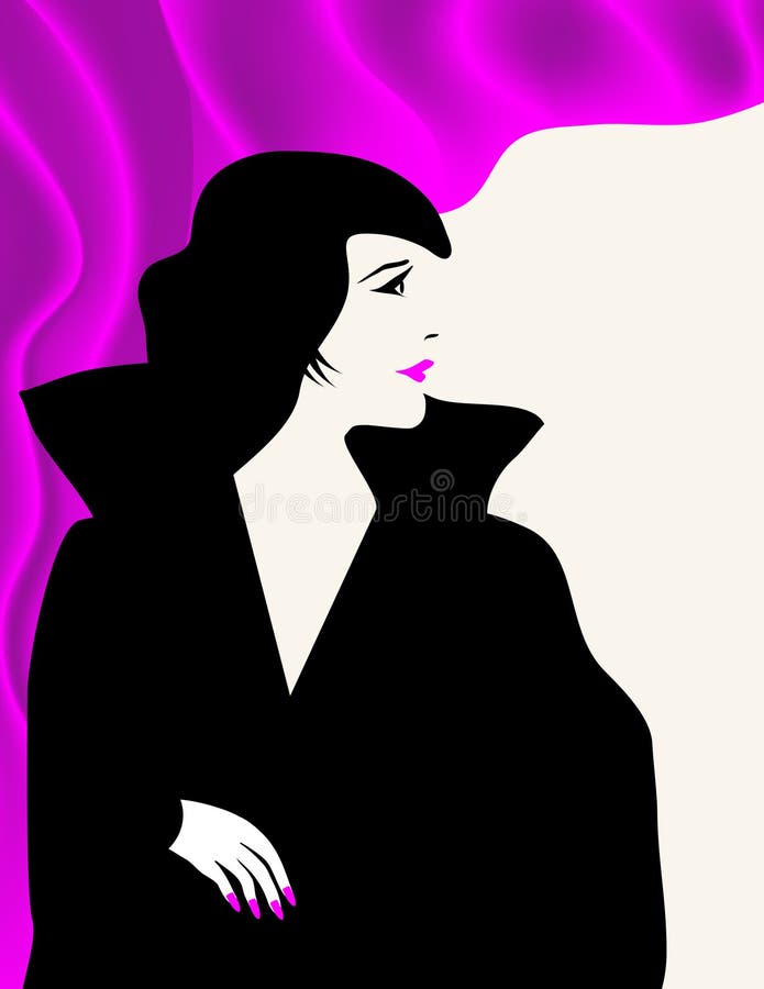 Lady with a Stylish Collar stock vector. Illustration of fashionable ...